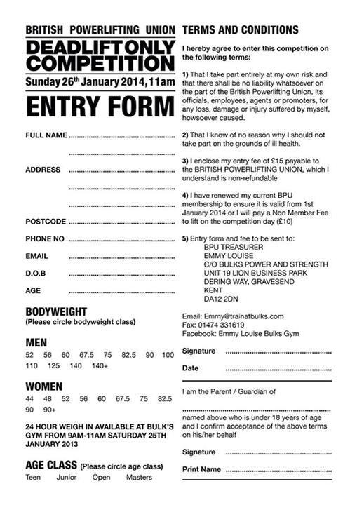 British Powerlifting Union Competitions - British Powerlifting Union